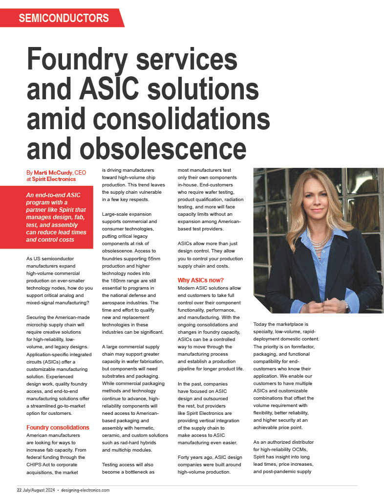 Spirit Electronics – Value Added Supplier of High Reliability Components